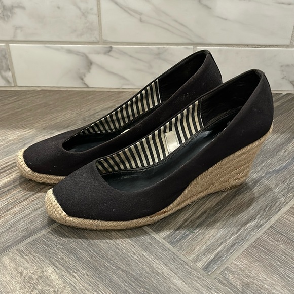Merona | Shoes | Black Wedge Espadrilles | Poshmark